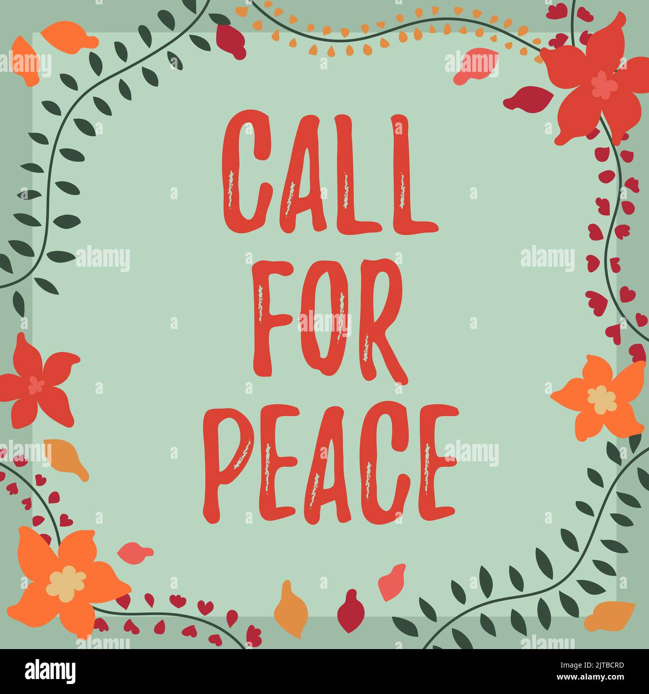Text caption presenting Call For Peace. Word Written on Make votes to a ...