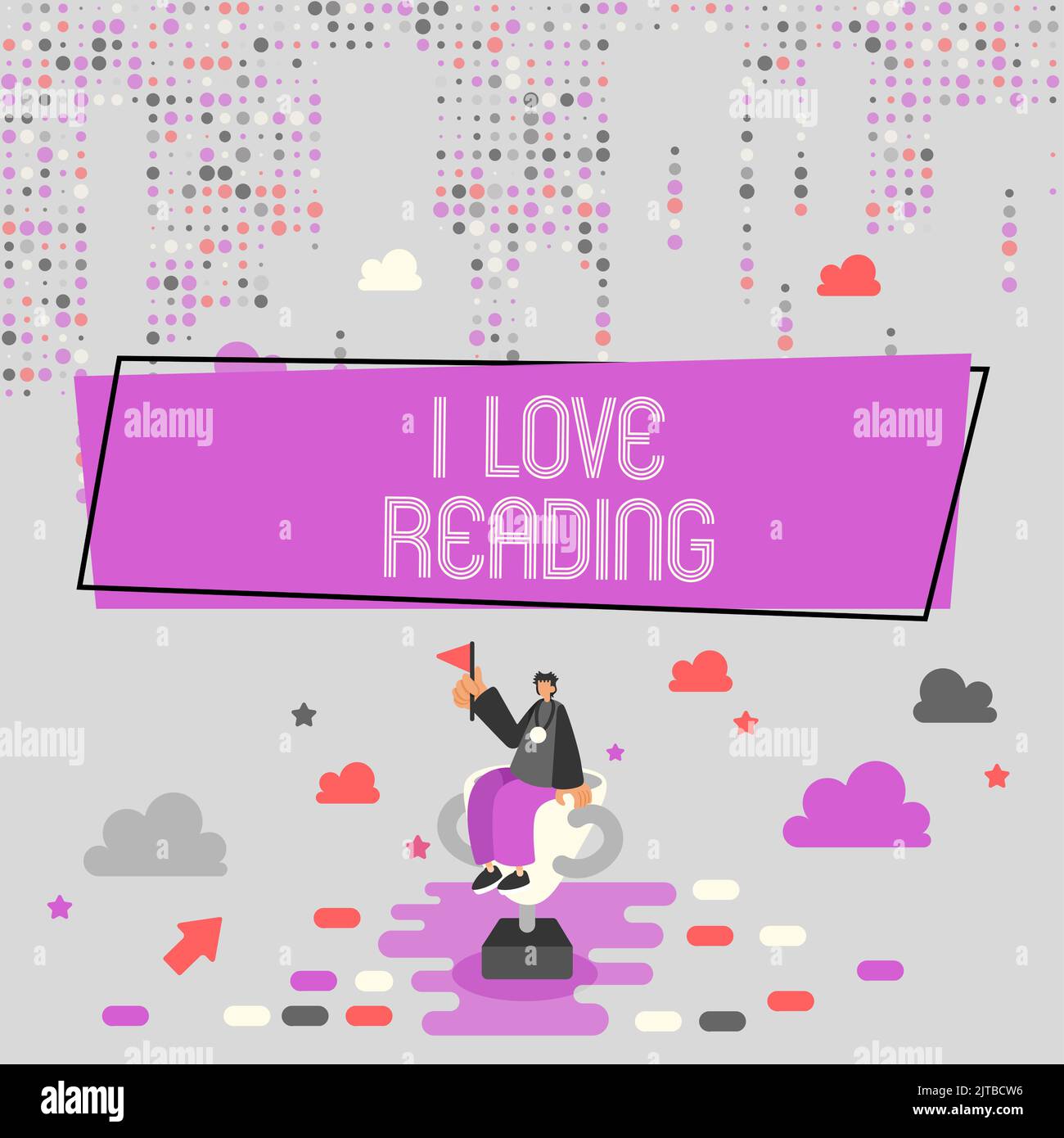 Inspiration showing sign I Love Reading. Word Written on Affection for ...