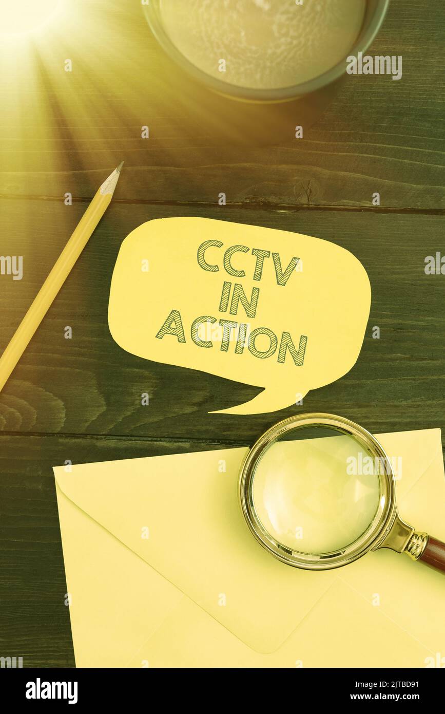 Hand writing sign Cctv In Action. Internet Concept Selfcontained ...