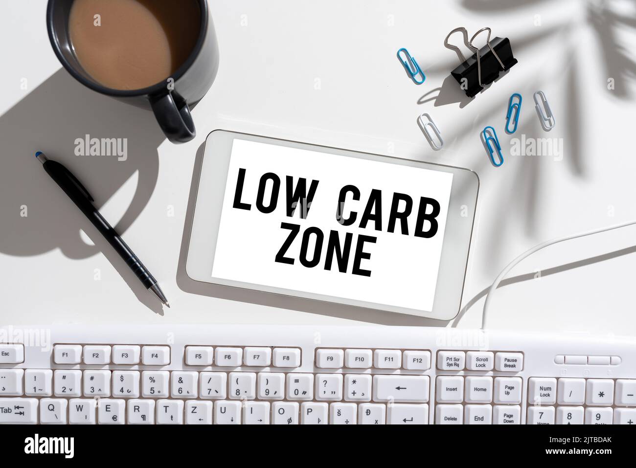 Hand writing sign Low Carb Zone. Business approach Healthy diet for ...