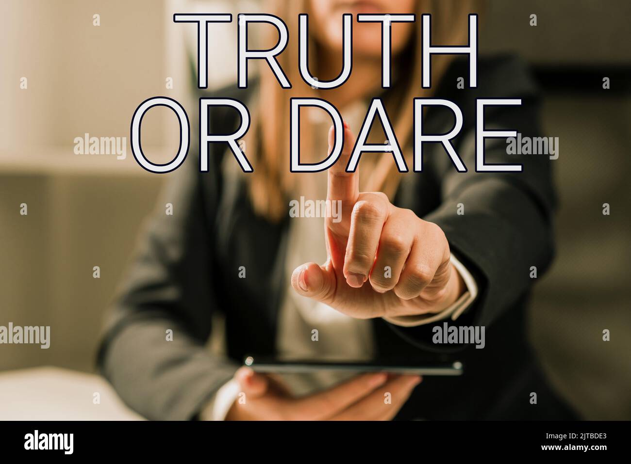 Text caption presenting Truth Or Dare, Internet Concept Tell the actual ...
