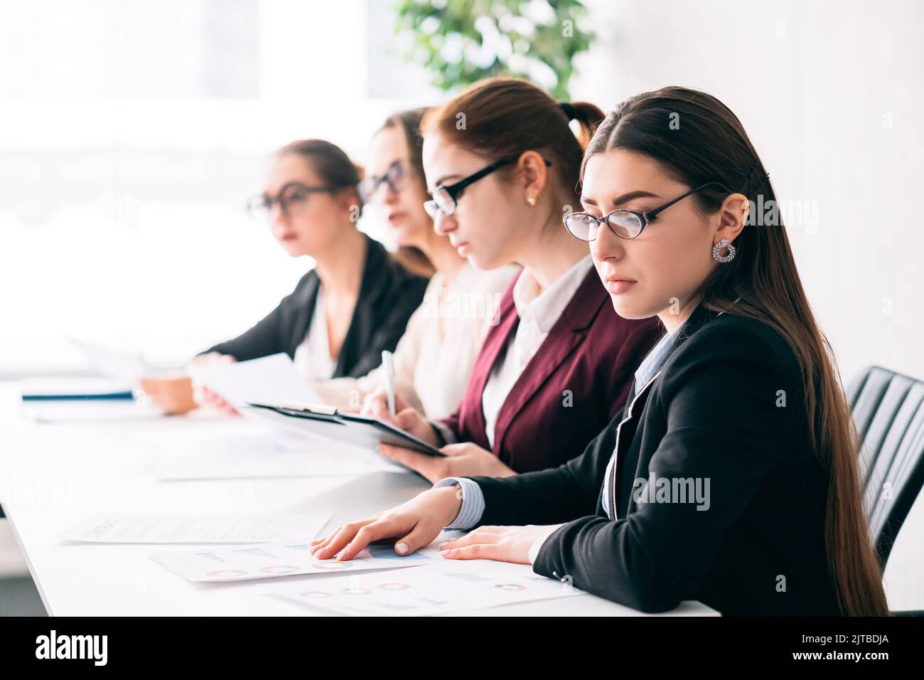 job interview hr choosing best business candidate Stock Photo - Alamy