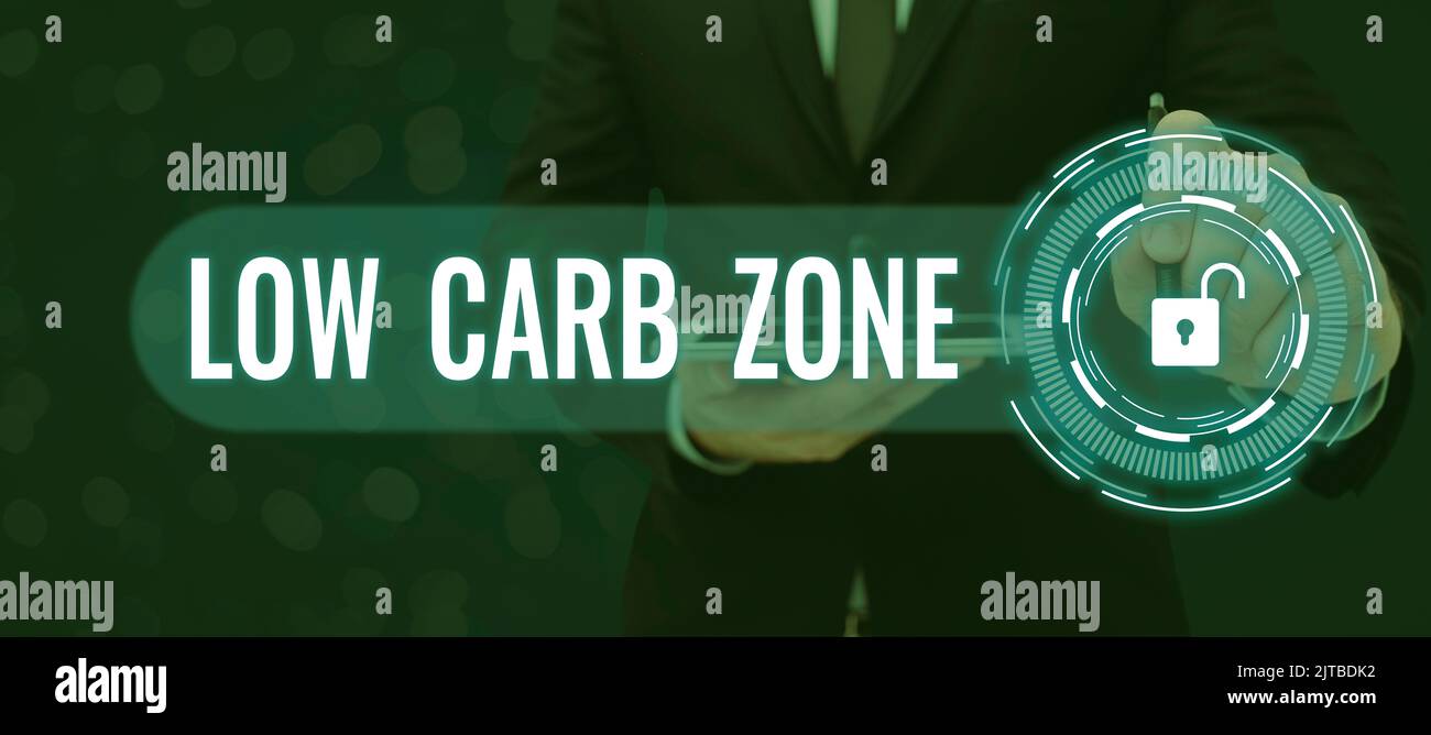 Handwriting text Low Carb Zone. Business concept Healthy diet for ...