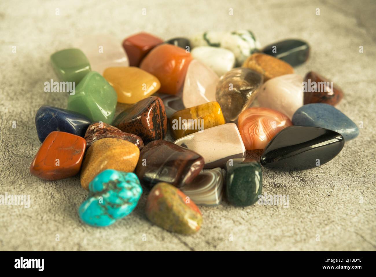Collection of Semi Precious Gem Stones Stock Photo - Alamy