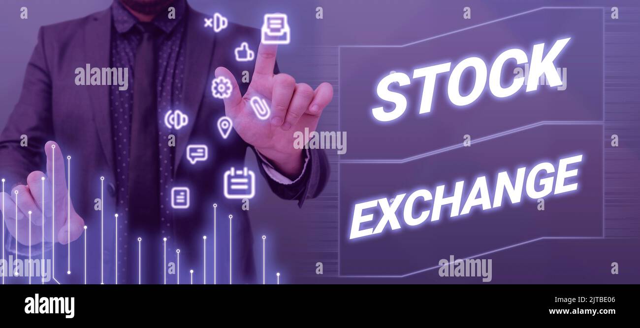 Conceptual caption Stock ExchangeAn electronic market where owners of ...