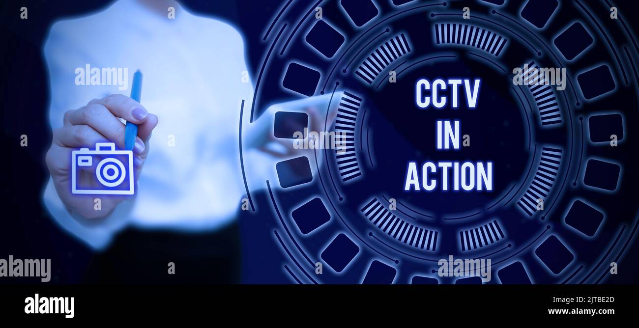 Conceptual caption Cctv In Action. Business approach Selfcontained ...
