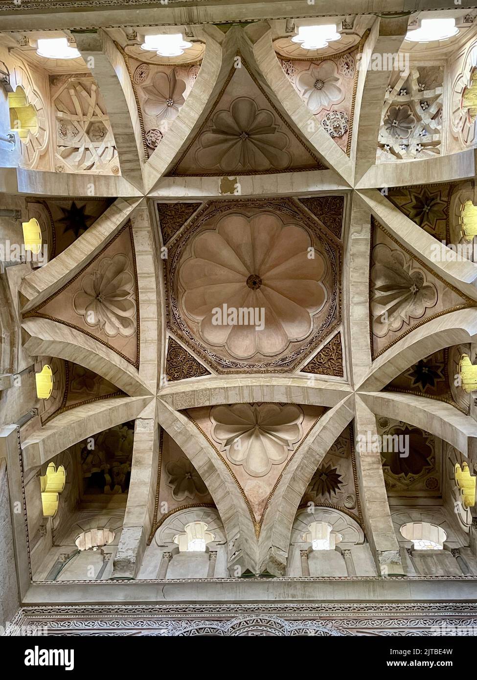 Beautiful flower patterns and arches interior design of a cathedral ...
