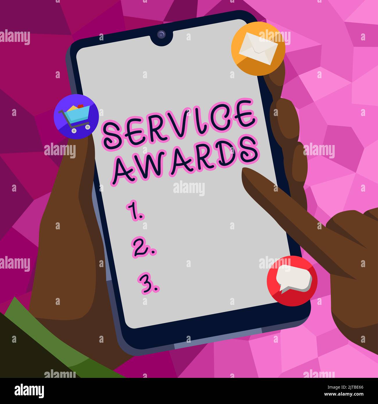 Sign displaying Service AwardsRecognizing an employee for his or her ...