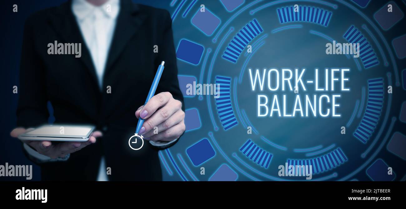 Conceptual display Work Life Balance. Business approach Division of ...