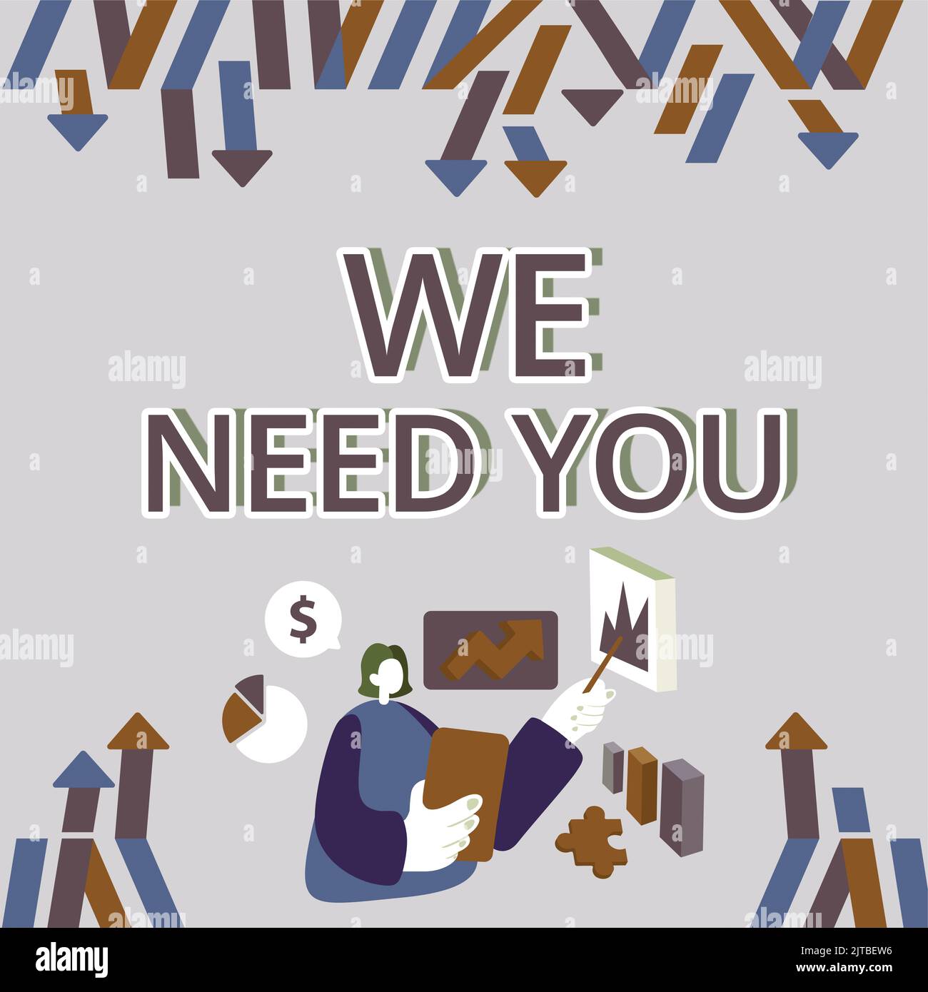 Text sign showing We Need You. Business idea Company wants to recruit ...