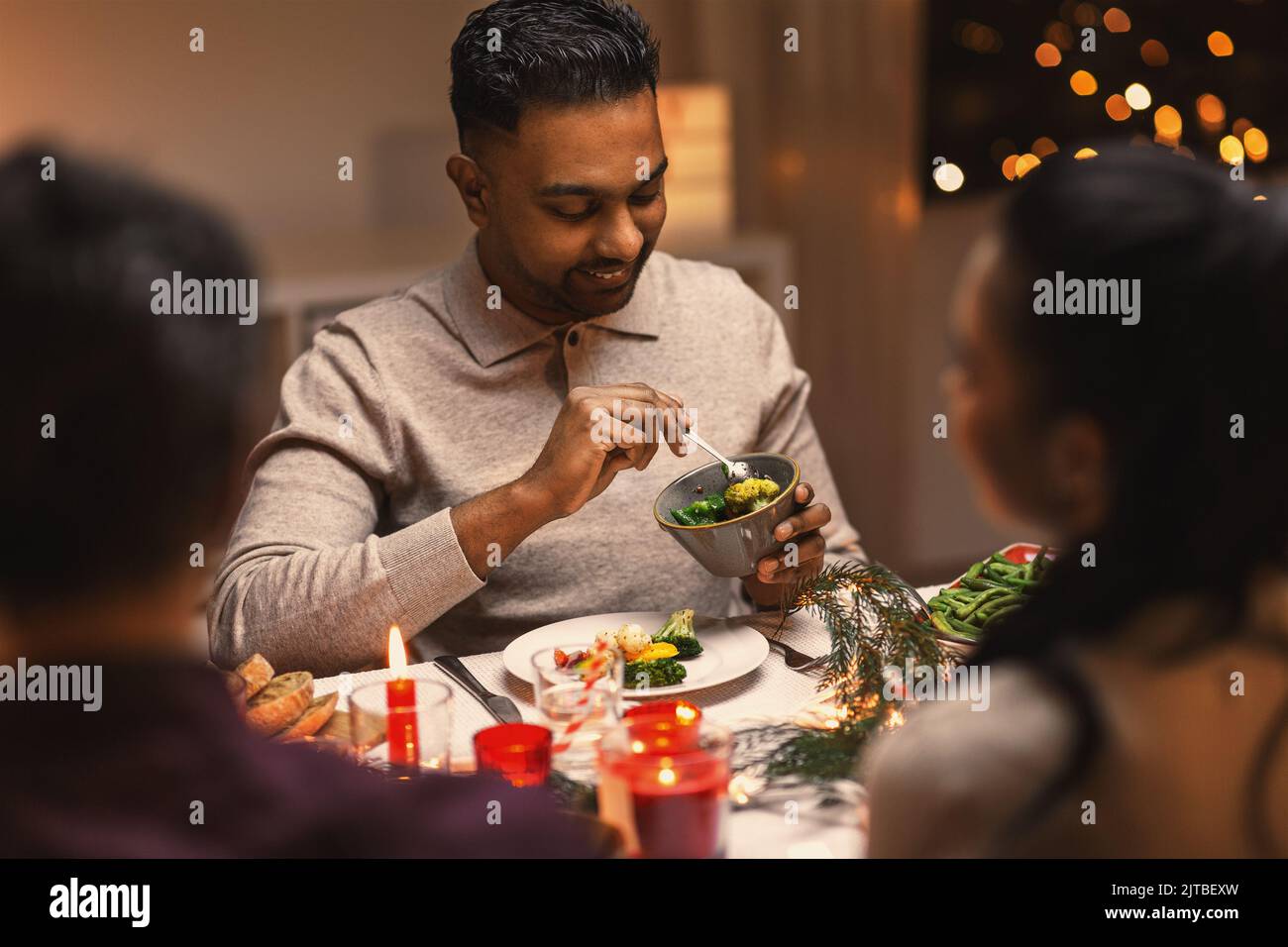 Family christmas dinner table indian hi-res stock photography and ...