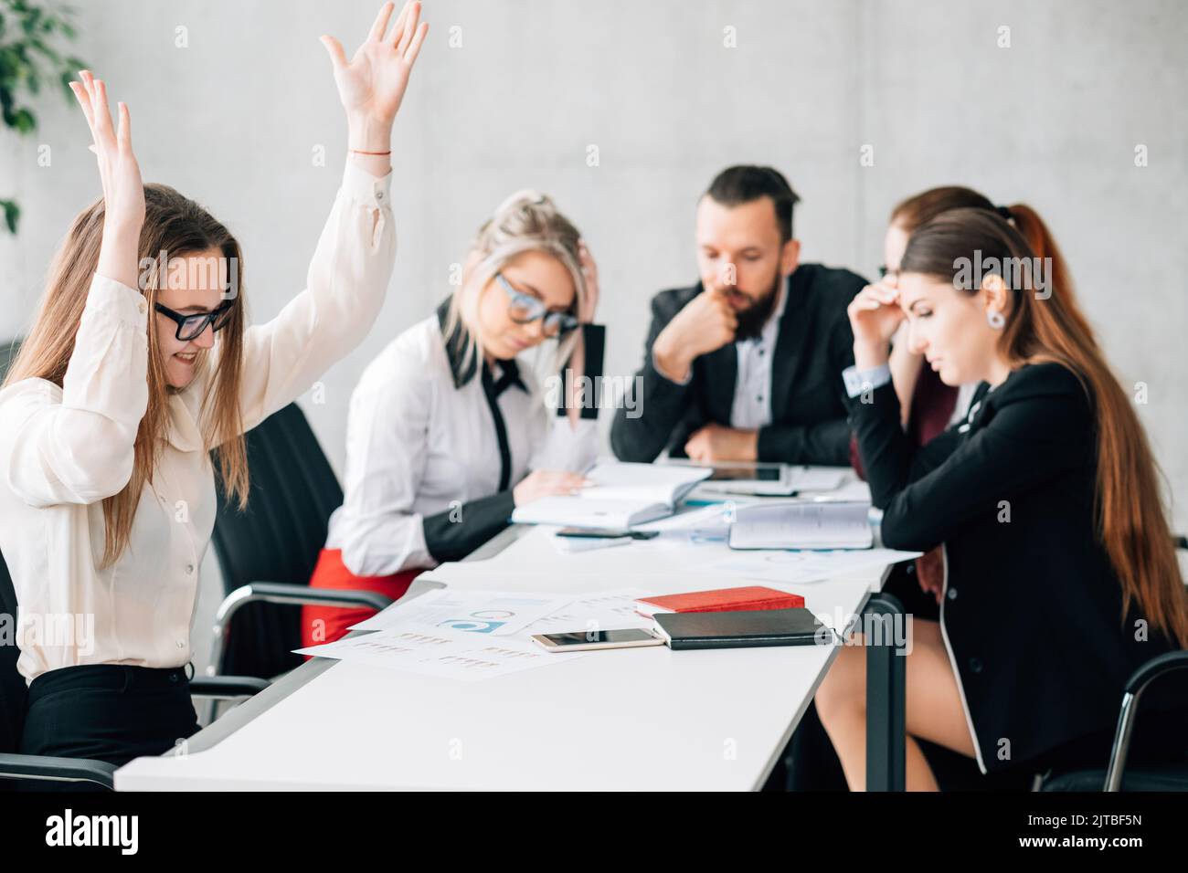 Office colleagues jealous hi-res stock photography and images - Alamy