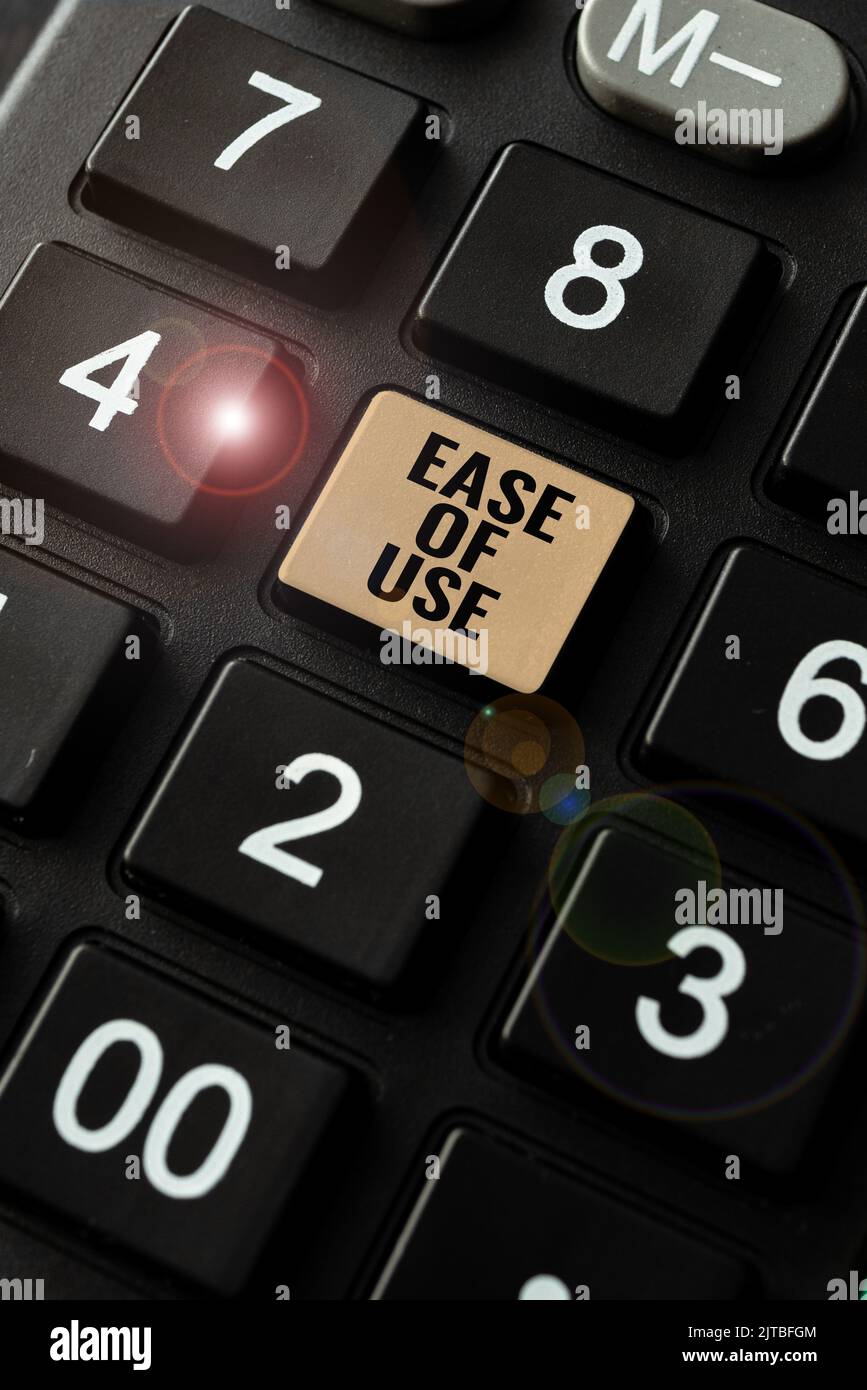 Text caption presenting Ease Of Use. Business concept User friendly ...