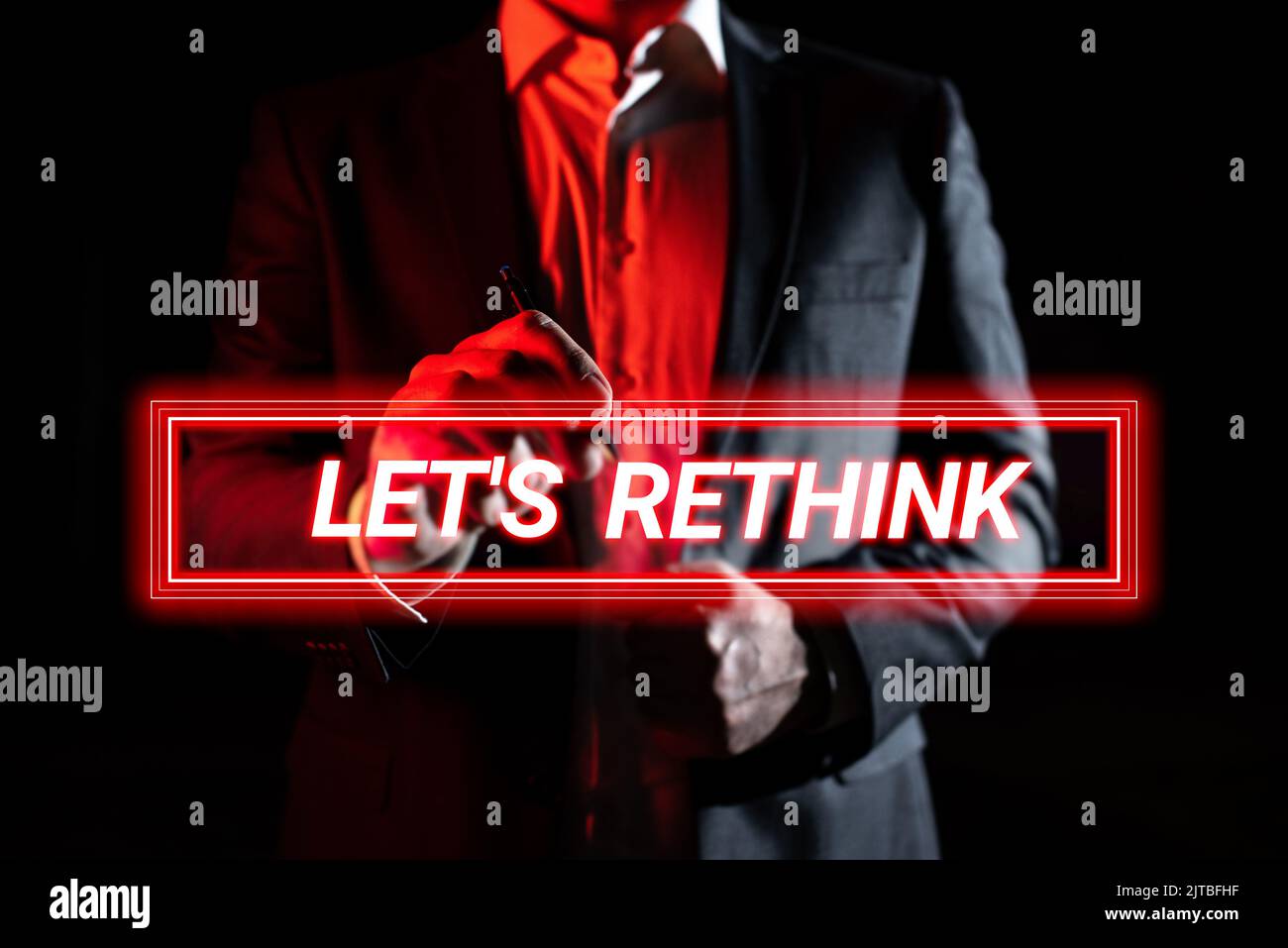 Handwriting text Let S Rethink, Business showcase Give showing time to ...