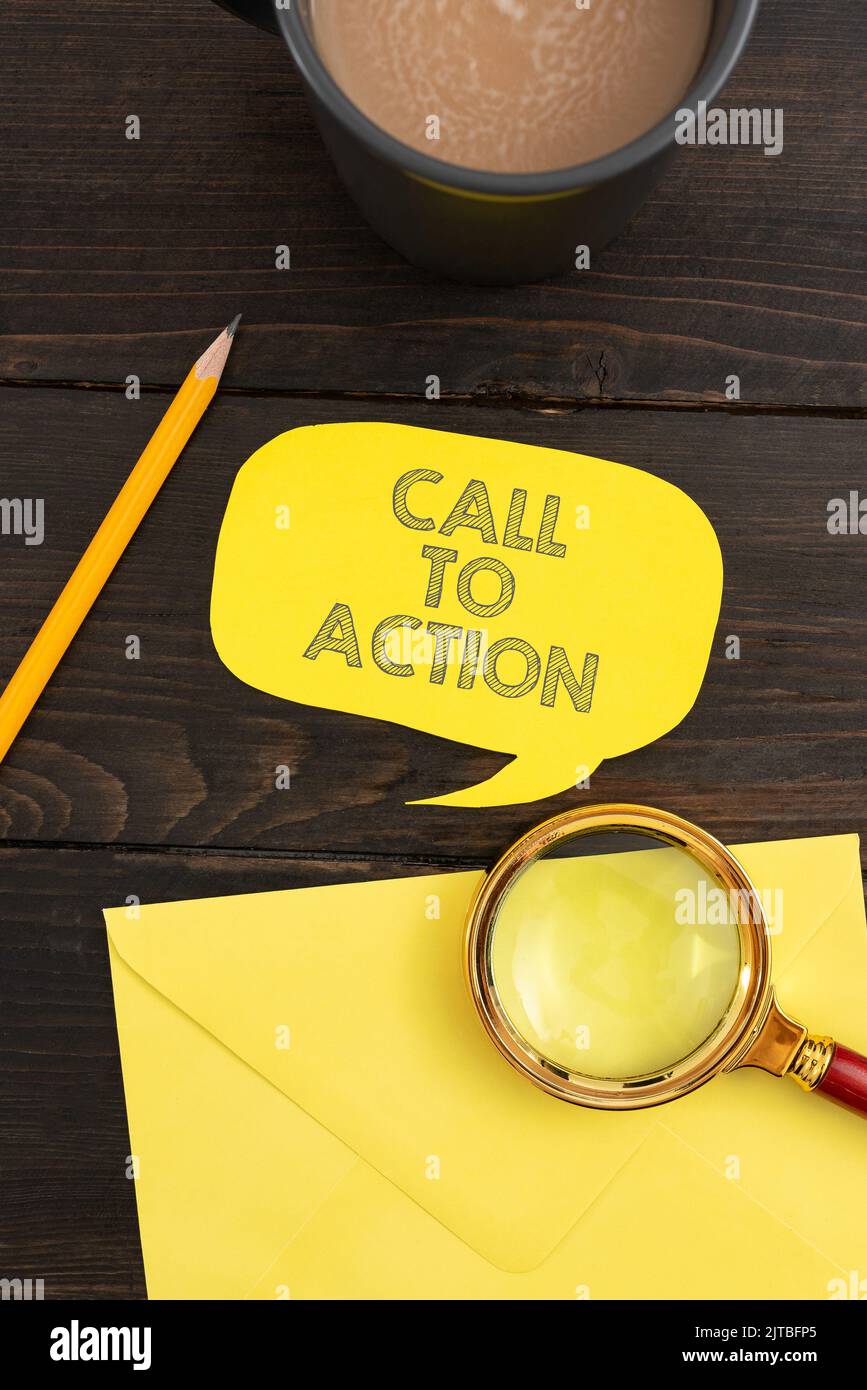 Text caption presenting Call To Action. Business approach Encourage ...
