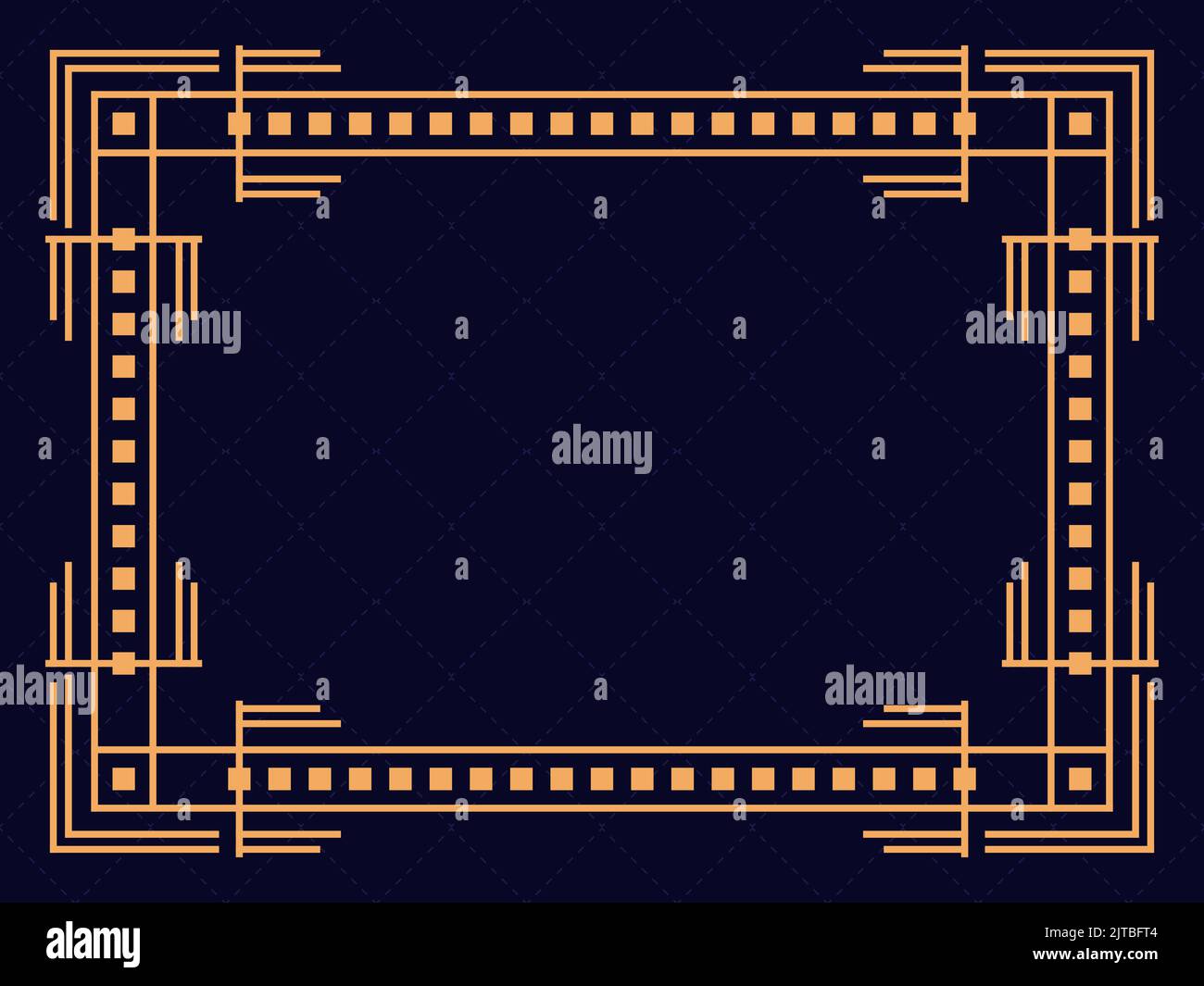 Art deco frame. Vintage linear border. Design a template for ...