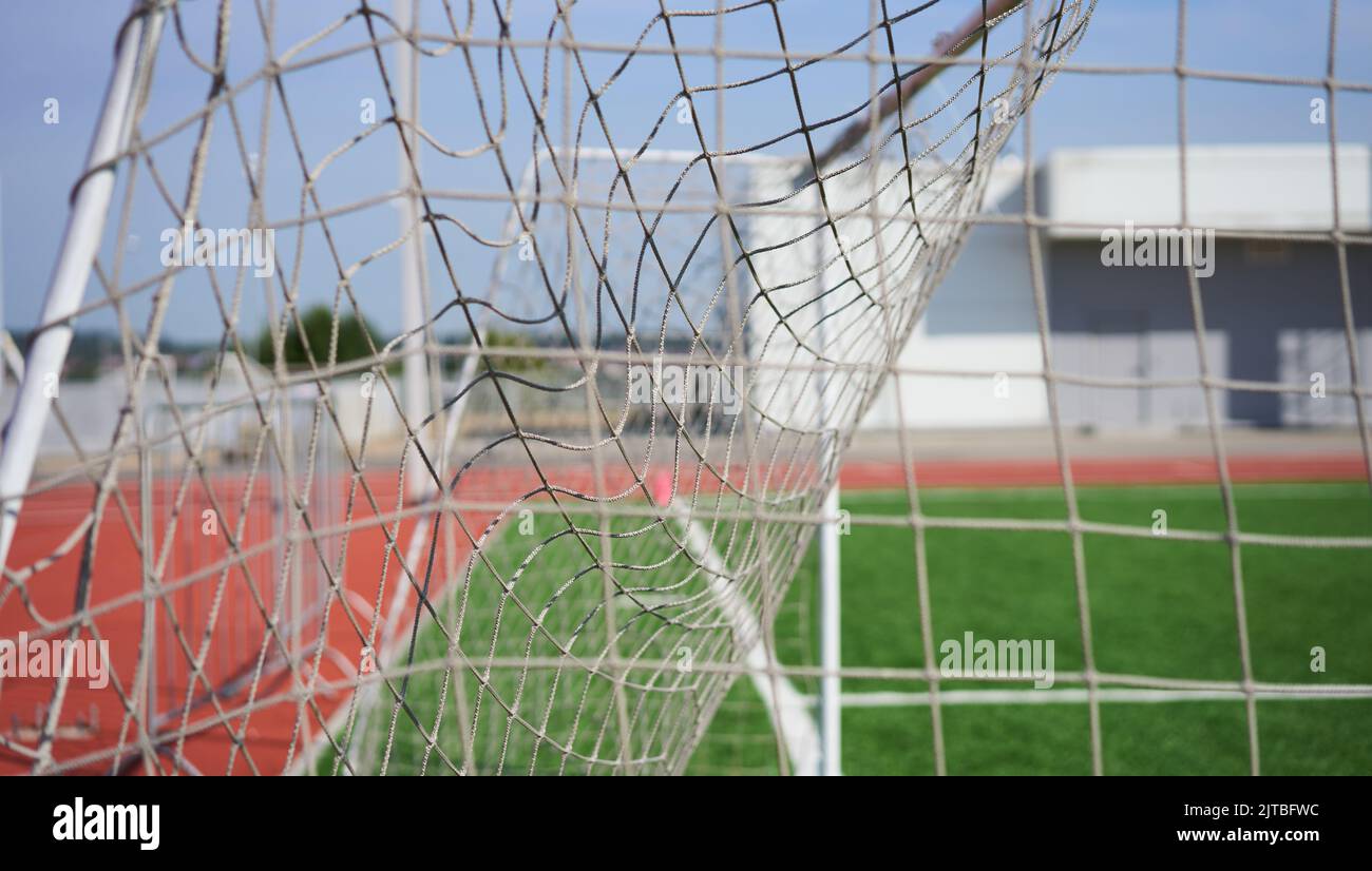 Soccer gate on the field at the stadium. Concept of sport lifestyle ...