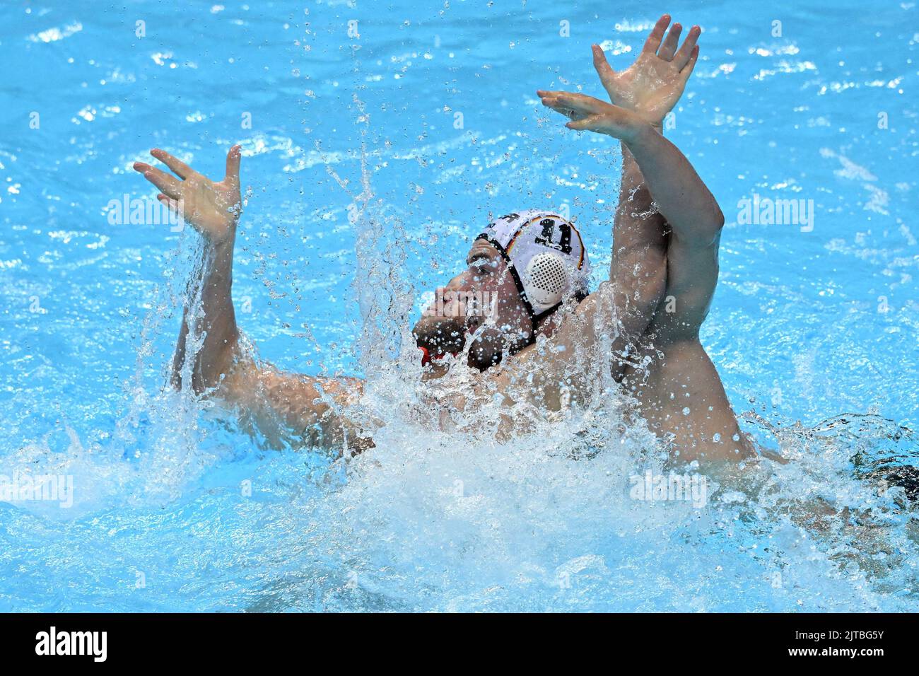 Thomas Lucas of Netherlands in action against Jan Rotermund of Germany ...