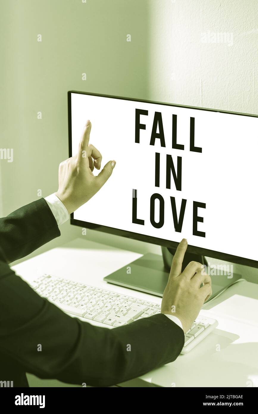 Conceptual display Fall In Love. Business idea Feeling loving emotions ...