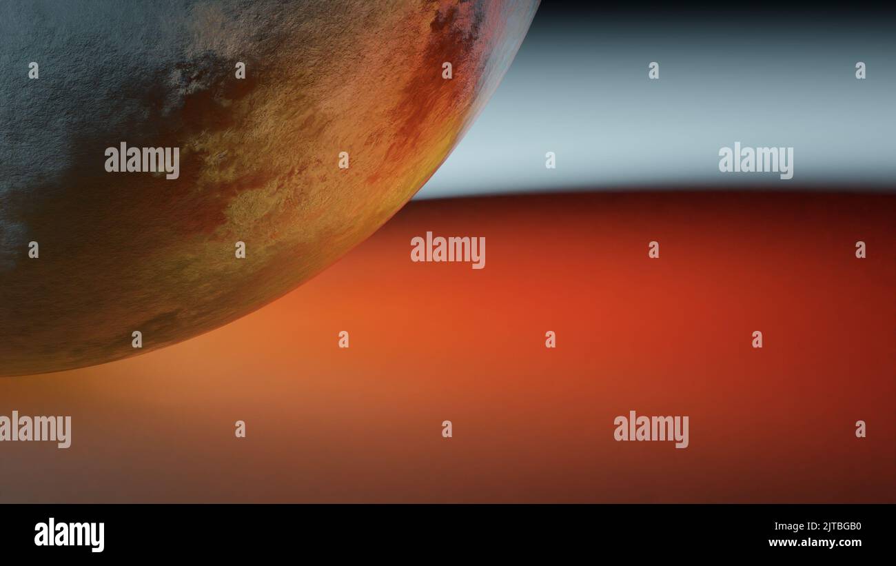 3d rendering. Colorful planet floating on a colorful surface. Part of a ...