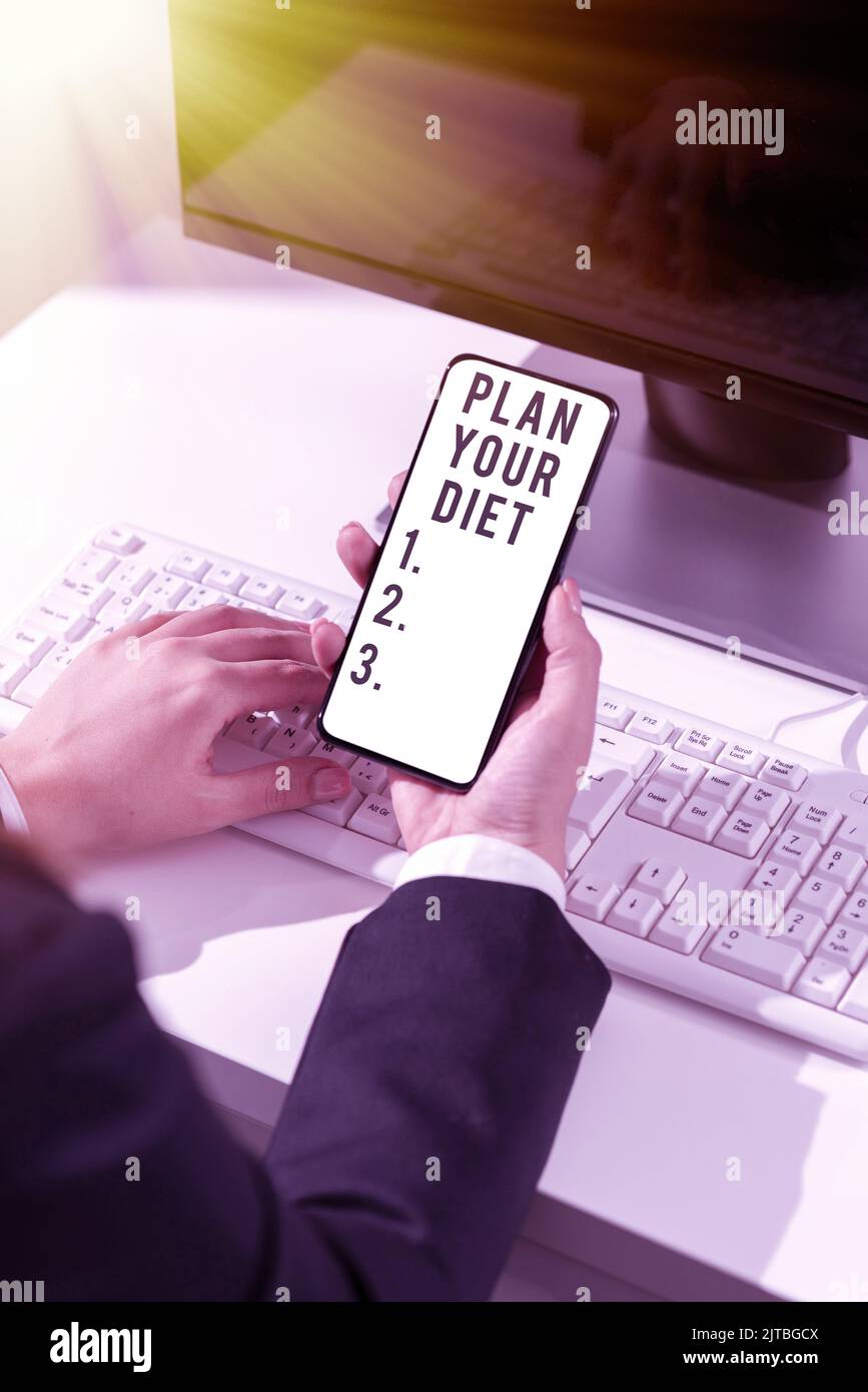 Text caption presenting Plan Your Diet. Business approach Schedule ...