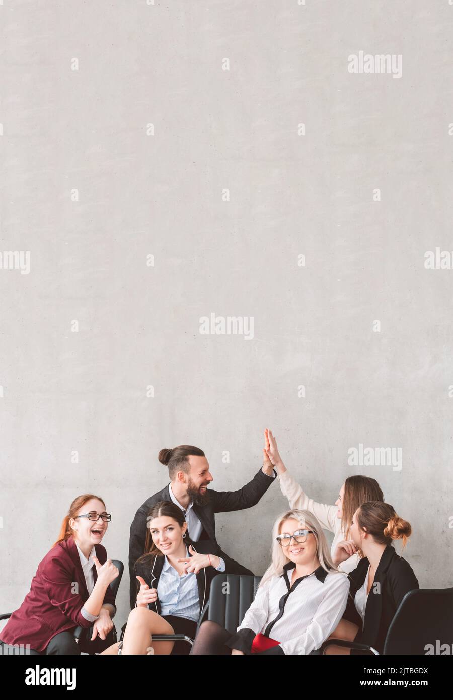 high five thumb up business team celebrate success Stock Photo - Alamy