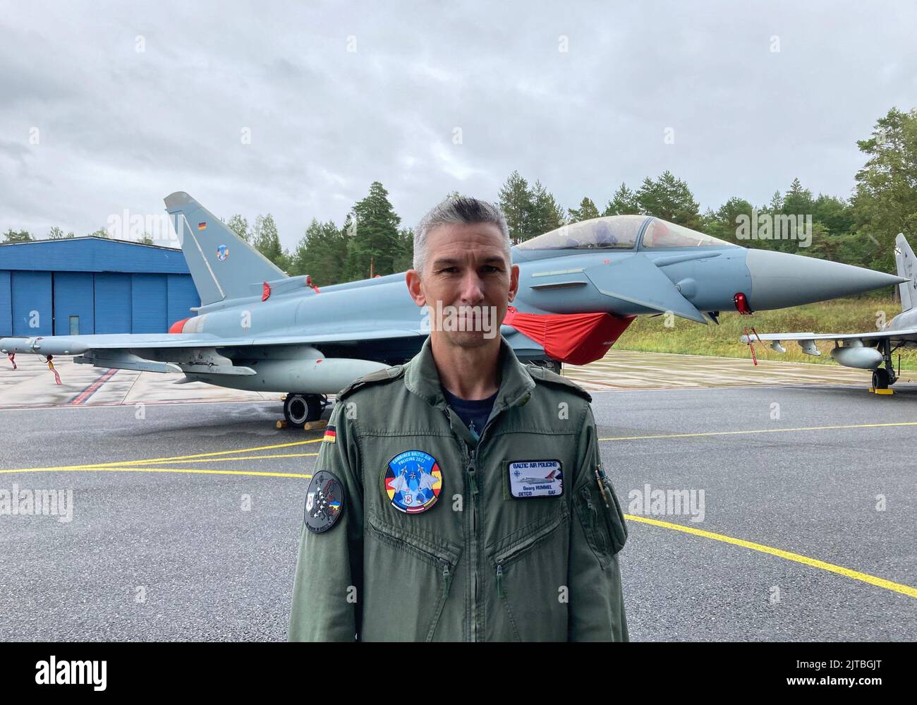 29 August 2022, Estonia, Ämari: Lt. Col. Georg Hummel, the German ...