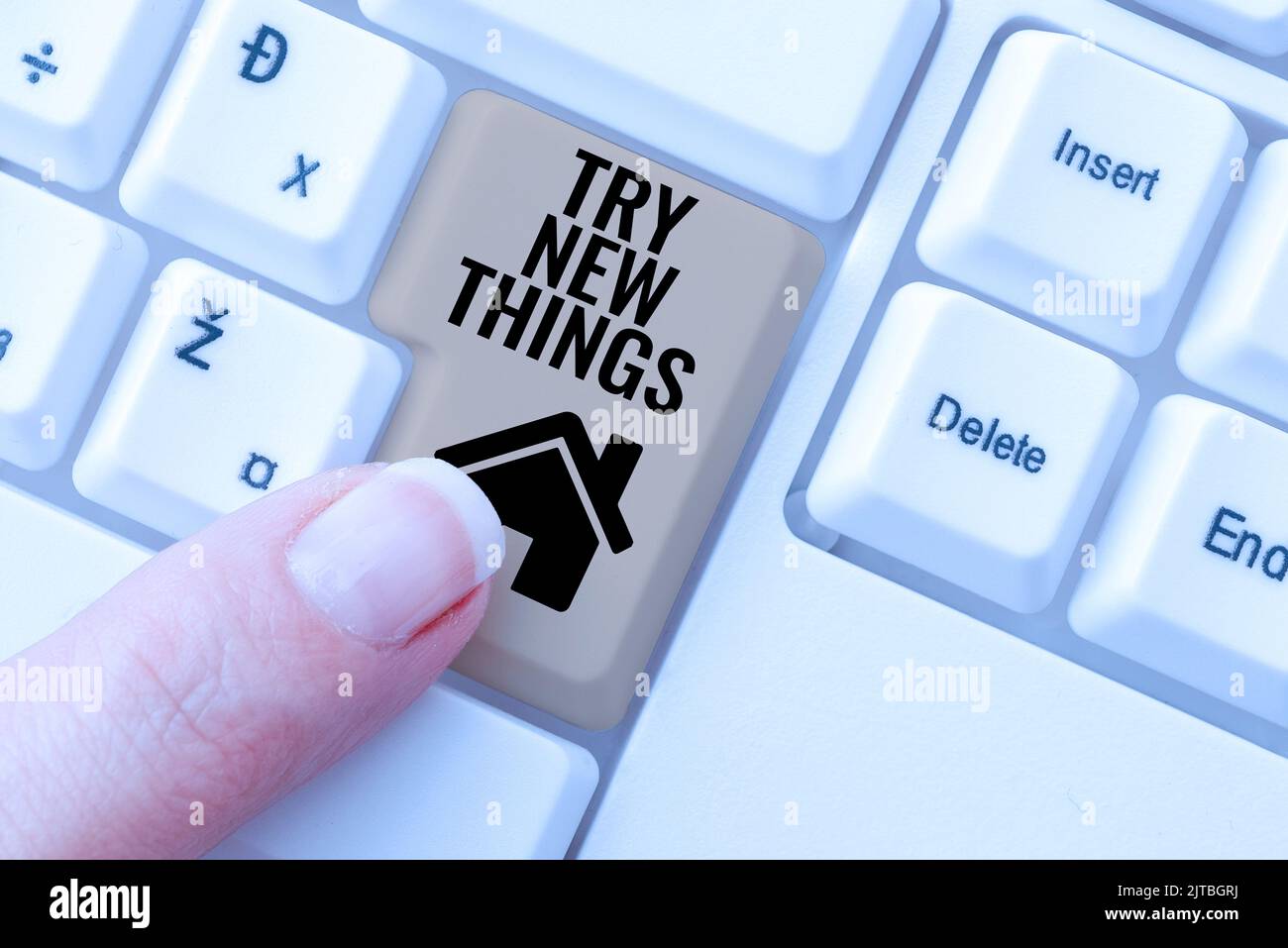 Text caption presenting Try New Things. Word Written on Do different ...