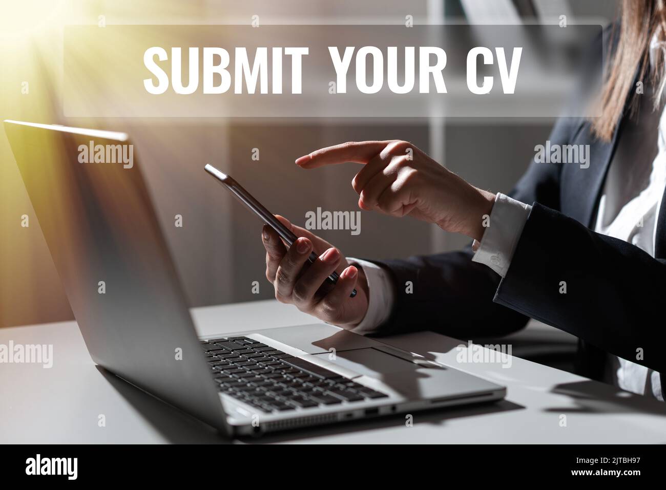 Conceptual caption Submit Your Cv, Business showcase Looking for a job ...