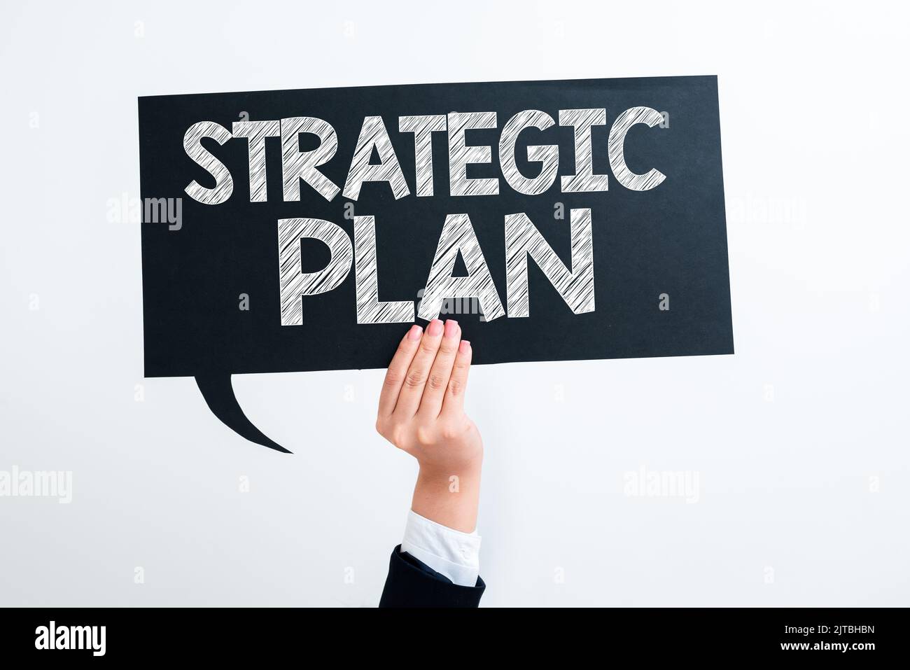 Hand writing sign Strategic PlanA process of defining strategy and ...
