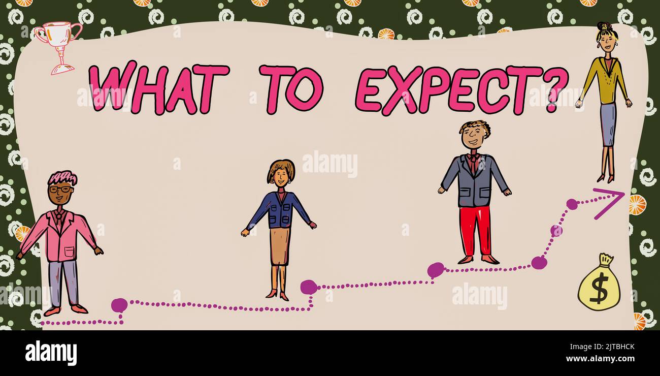 Hand writing sign What To Expect. Internet Concept Confusion about the ...