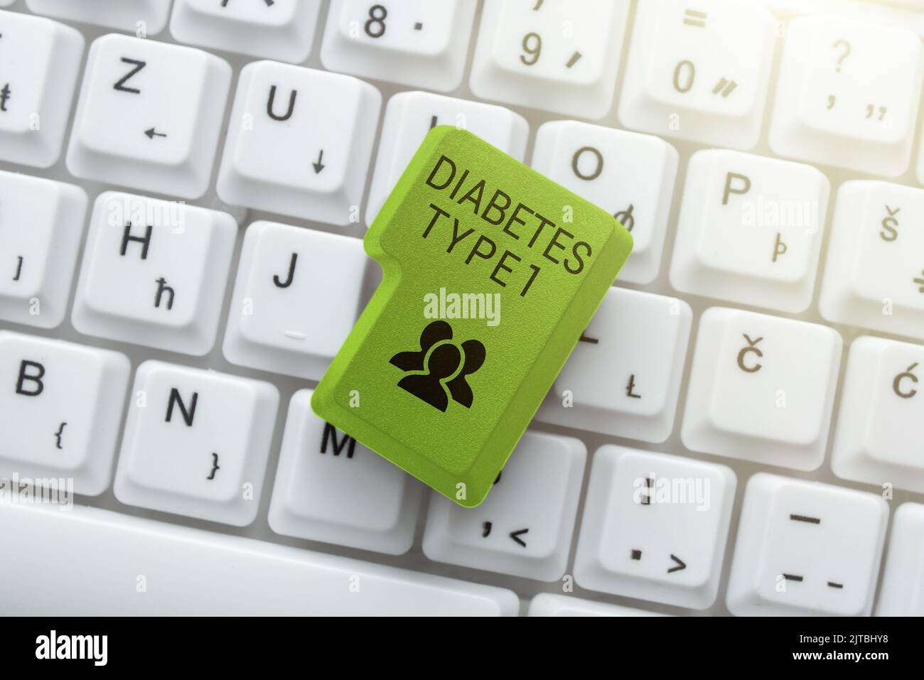Handwriting text Diabetes Type 1. Word for condition in which the ...