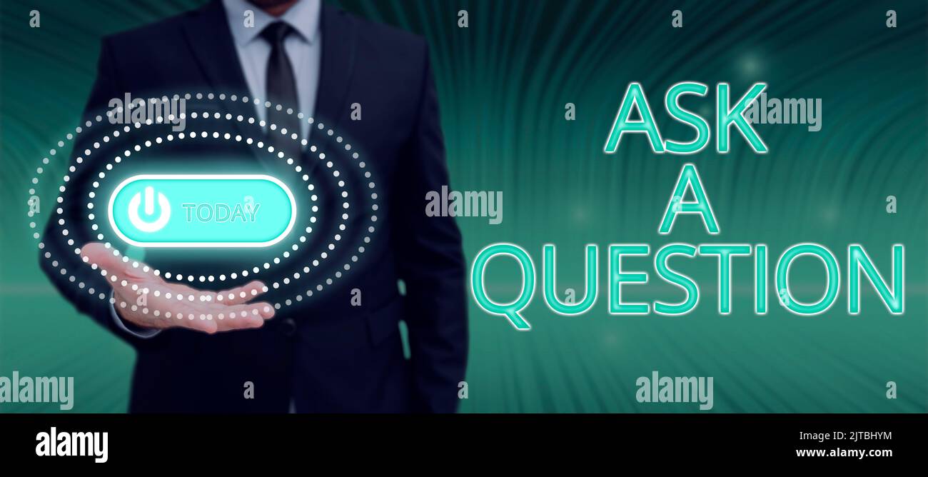 Conceptual caption Ask A Question. Business idea Look for expert advice ...