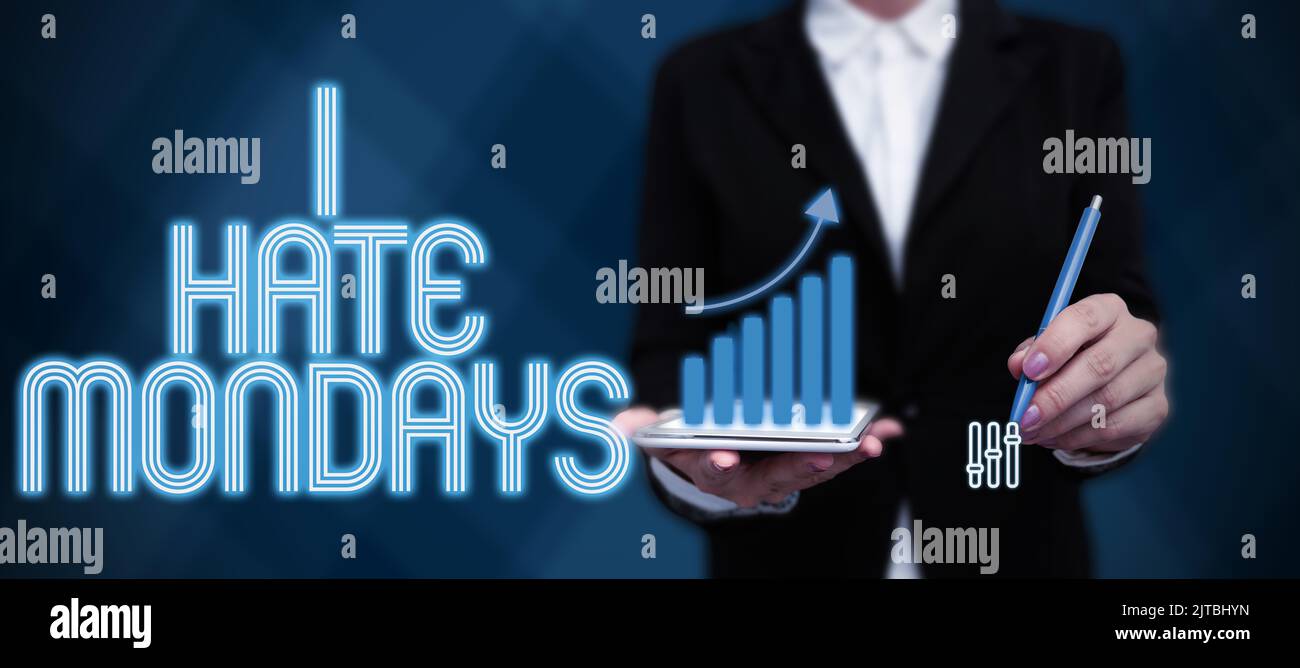 Text showing inspiration I Hate Mondays. Word for Not liking the first ...