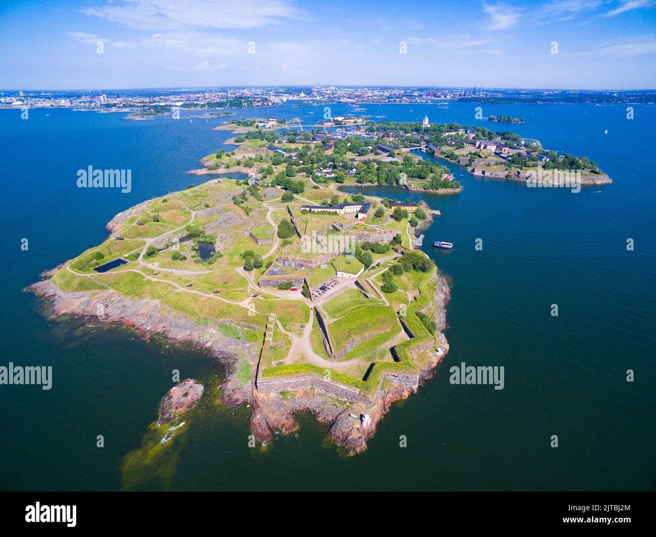 Aerial view of Suomenlinna fortress in Helsinki, Finland Stock Photo ...