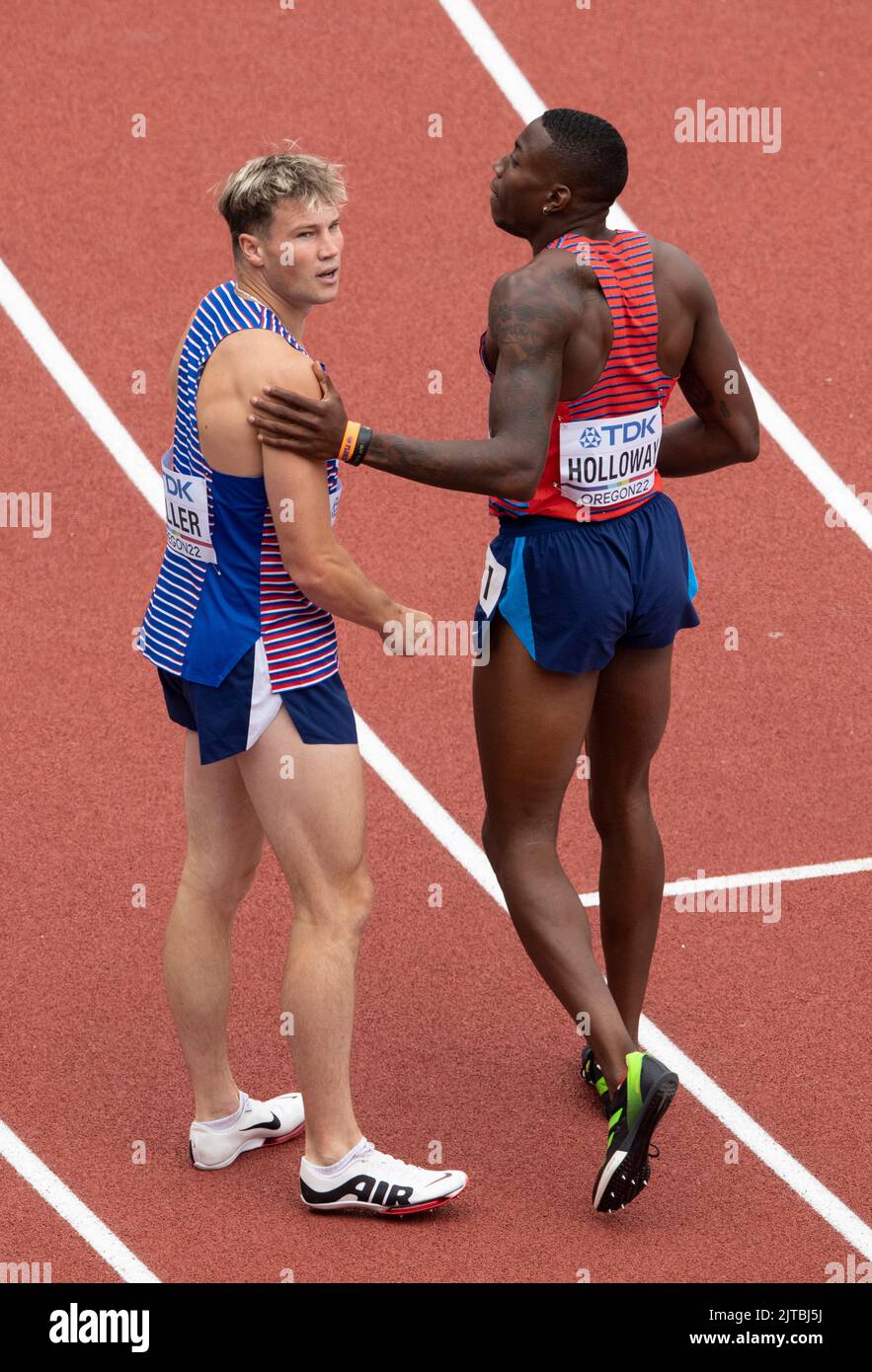 Joshua Zeller of GB&NI and Grant Holloway of the USA competing in the ...