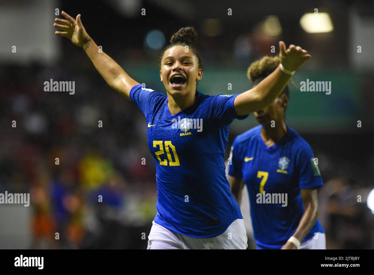 SAN JOSE, Costa Rica: Brazil players and fans celebrate the victory ...