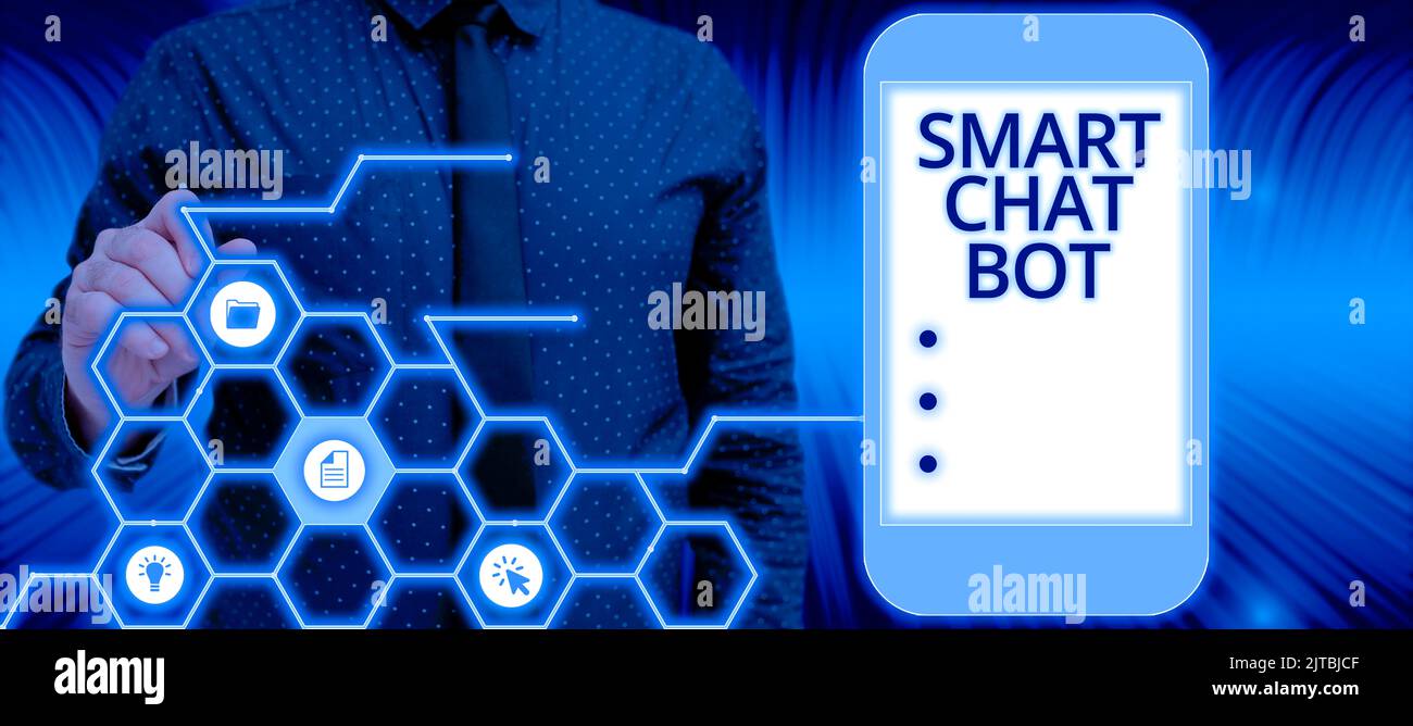 Inspiration showing sign Smart Chat Bot, Business concept Artificial ... Inspiration showing sign Smart Chat Bot, Business concept Artificial ...