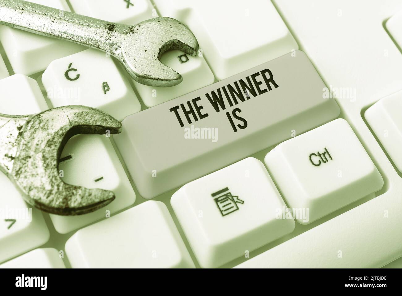 Conceptual caption The Winner Is.... Business showcase Announcing who ...