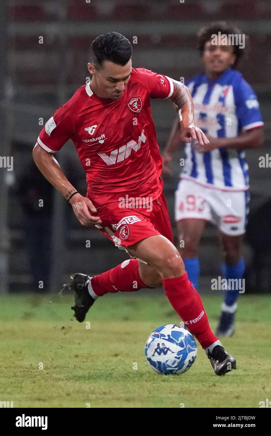 Renato Curi stadium, Perugia, Italy, August 28, 2022, santoro simone (n ...