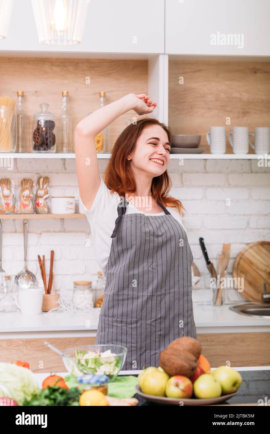 love cooking hobby lifestyle cute young female Stock Photo - Alamy