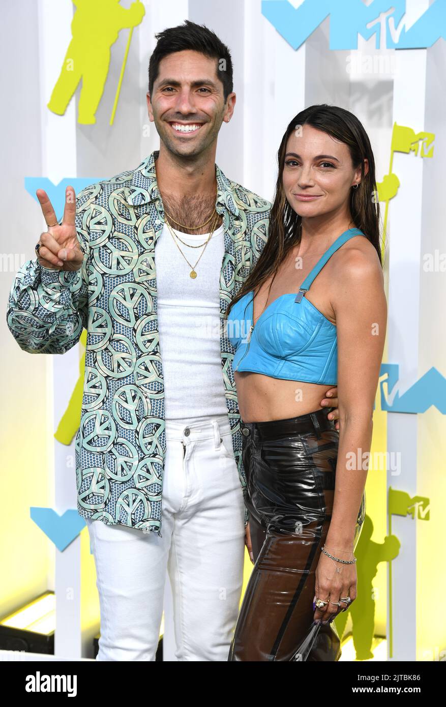 August 28th, 2022. Newark, USA. Nev Schulman and Laura Perlongo ...