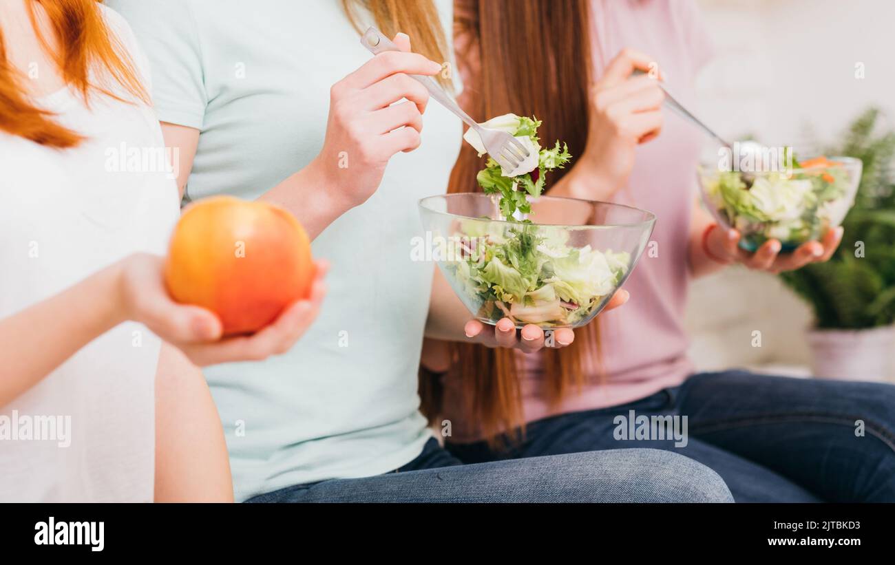 healthy weightloss diet food female fitness salad Stock Photo - Alamy