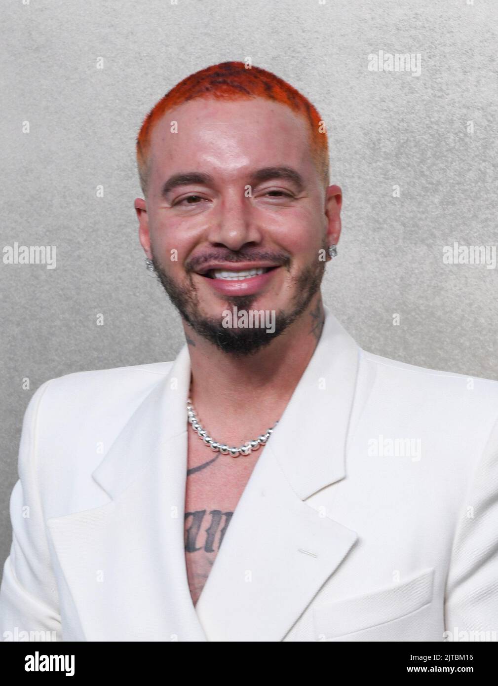 J Balvin attends the 2022 MTV VMAs at Prudential Center on August 28 ...