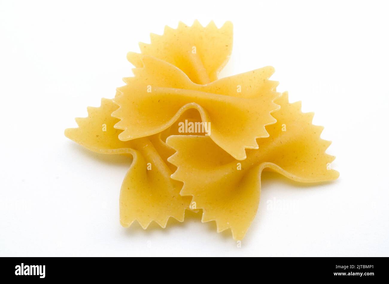 Macro Image of Bow Pasta Isolated on White Background Horizontal Stock ...