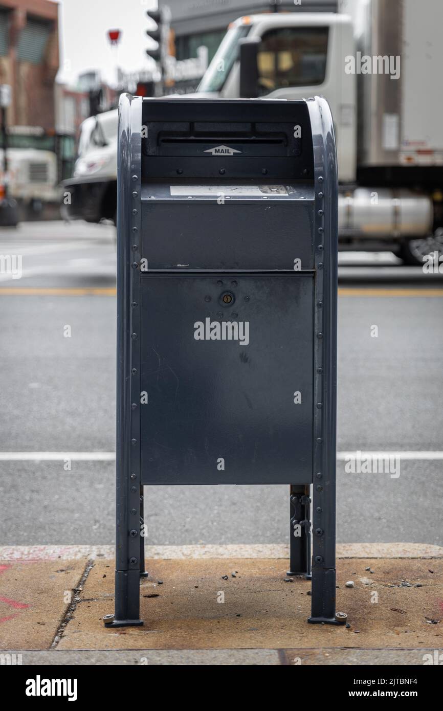 A post office mailbox on Boston street Stock Photo - Alamy