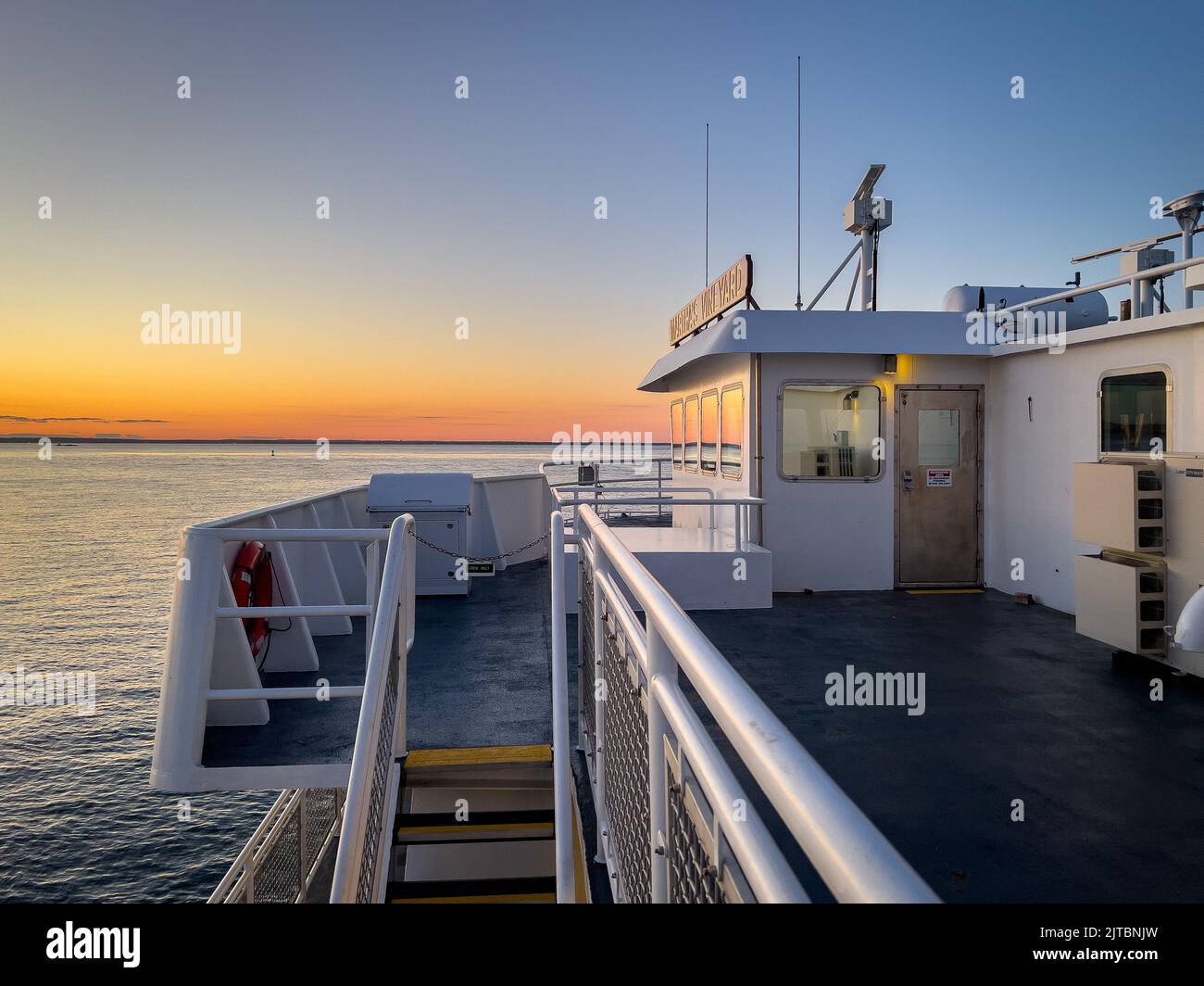 The Sunset on a ferry off of Cape Cod Stock Photo - Alamy