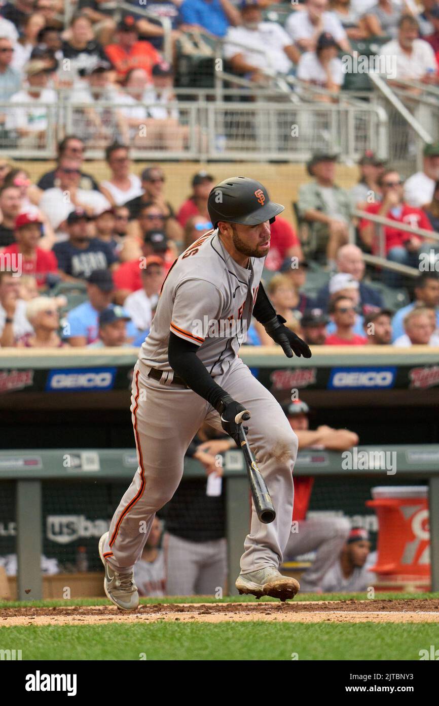 August 28 2022: San Francisco catcher Austin Wynns (14) gets a hit ...