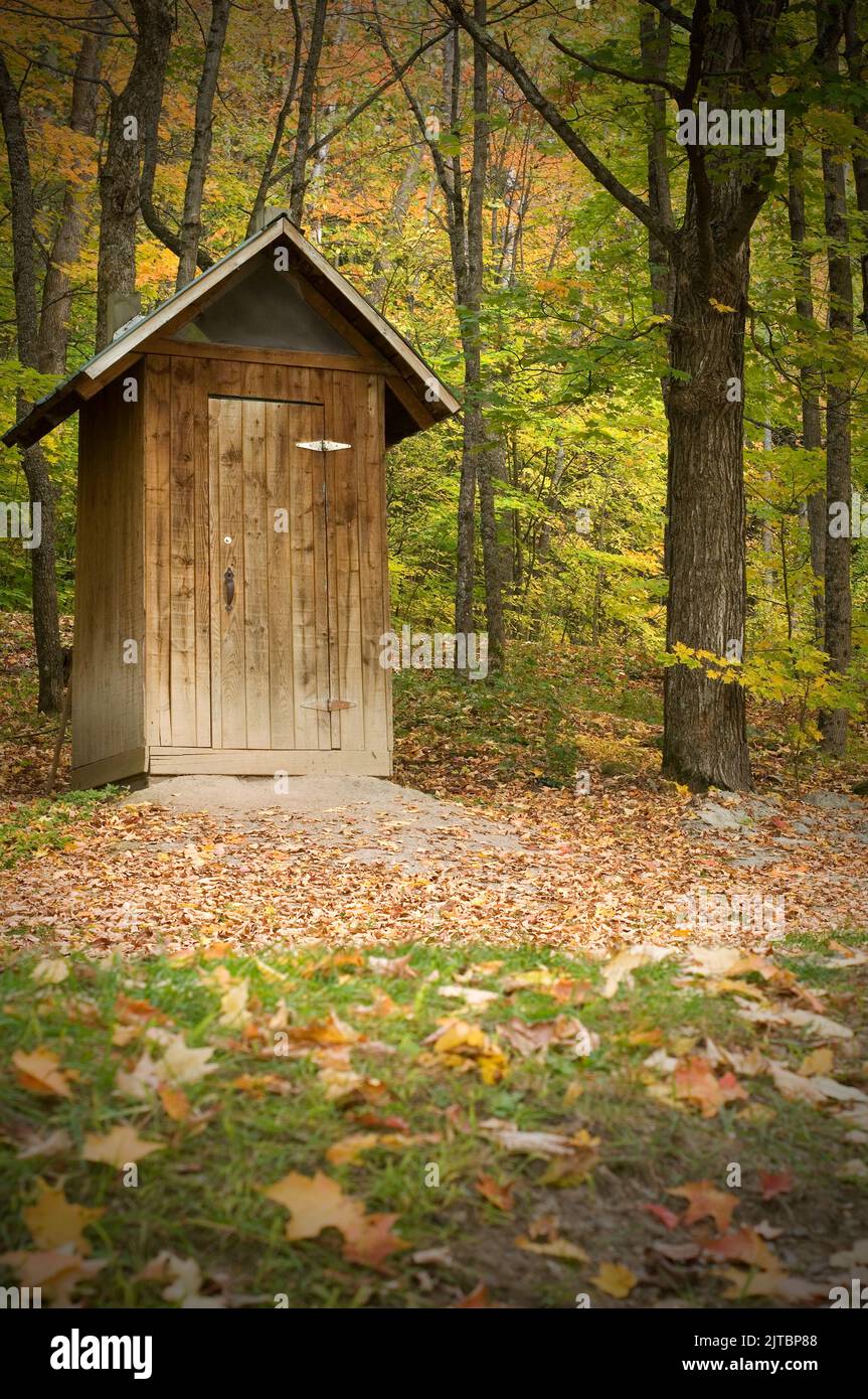 Wood Outhouse in a National Park during Fall Season Vertical Stock ...