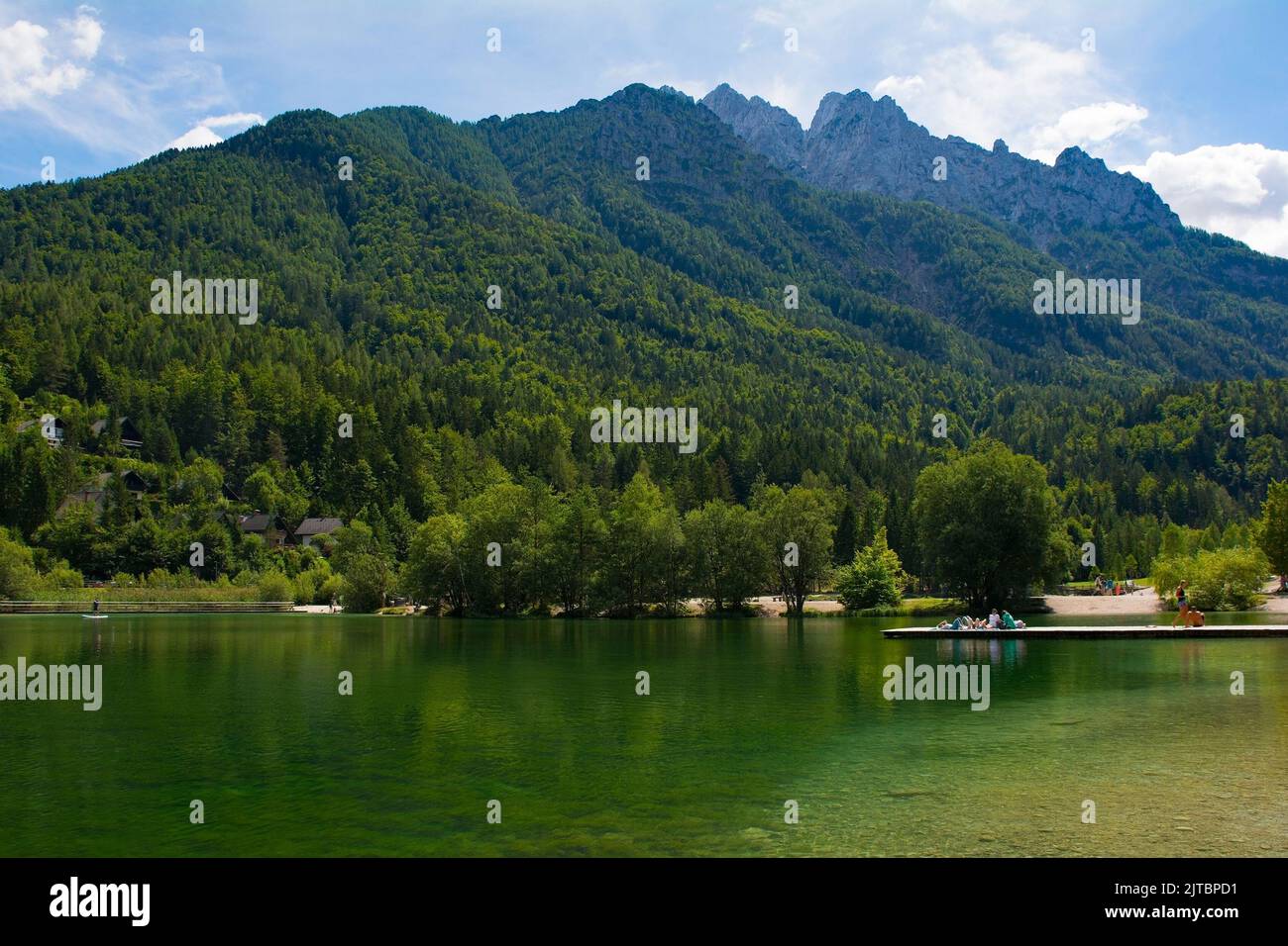 Jasna Lake near Kranjska Gora in the Upper Carniola region of north ...